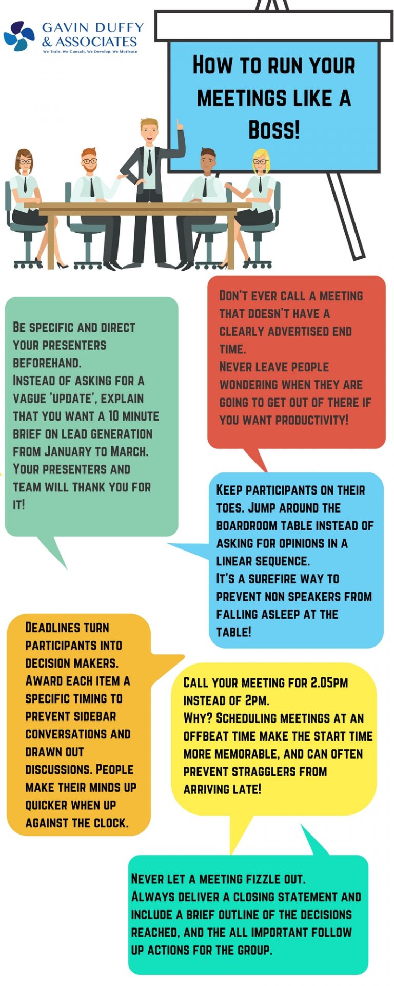 Don’t ever call a meeting that doesn’t have a clearly advertised end ...